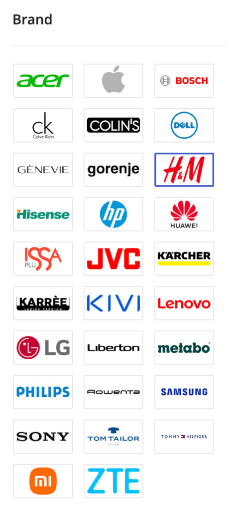 Brands and Color swatches – FilterEverything.Pro